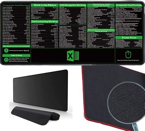 2025 Mouse Pad With Excel Shortcuts Multi Size Extra Thick Mouse Pad With Excel Formulas Excel