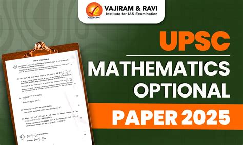 Upsc Mathematics Optional Paper 2025 Out Download Paper 1 Pdf