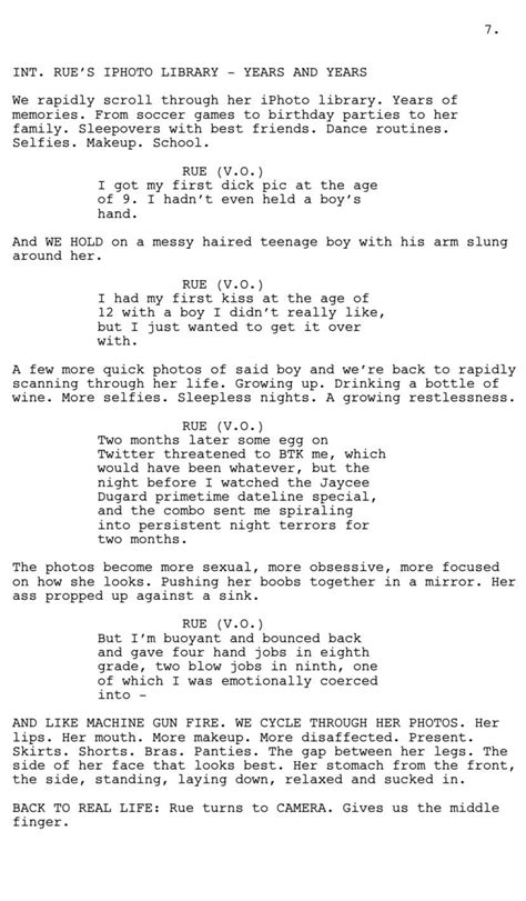 Original Euphoria Script Interesting Detail Noticed In Rues Sexual