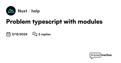 Problem Typescript With Modules Nuxt