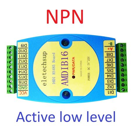 Amdib16 Npn 16di Dc 12v 24v Npn Digital Input Module Rs485 Isolated Communication Modbus Rtu Plc