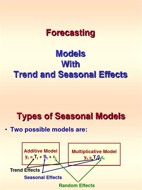 Forecasting Seasonal Models Pdf Time Series Regression Analysis