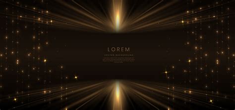 조명 효과가 있는 어두운 배경에 추상적으로 빛나는 금색 조명 라인과 텍스트를 위한 복사 공간으로 반짝입니다 갈색에 대한 스톡 벡터 아트 및 기타 이미지 Istock