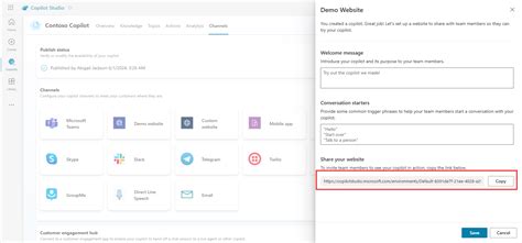 Publish Your Copilot To The Demo Website For Testing Designing Your Own Copilot Using Copilot
