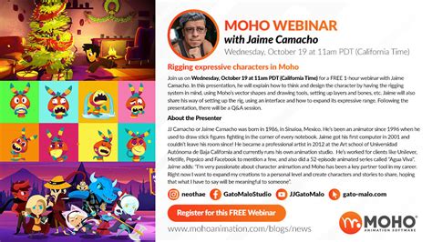 webinar rigging expressive characters in moho with jaime camacho