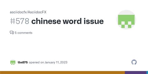 Chinese Word Issue · Issue 578 · Asciidocfxasciidocfx · Github