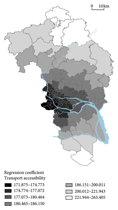 Spatial Differences Of Geographically Weighted Regression Coefficients Download Scientific