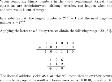 the signed two s complement integers 011010 and 001100 are quizlet