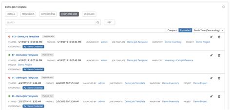 19 ジョブテンプレート — Automation Controller User Guide V411