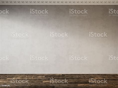 빈 베이지 색 벽과 나무 바닥 인테리어 3d 렌더링 그림 모의 시멘트에 대한 스톡 사진 및 기타 이미지 시멘트 마룻장 배경 주제 Istock
