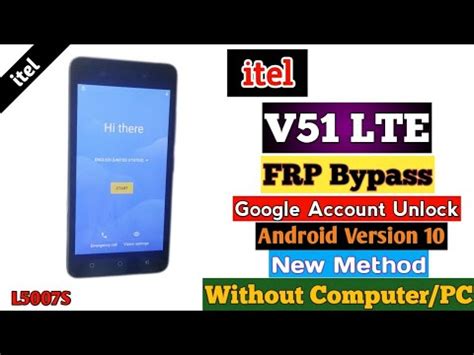 Itel V51 LTE L5007S FRP Bypass New Method Google Account Remove Unlock Without PC Android