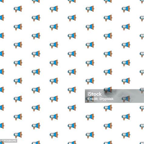 벡터 메가폰 다양한 아이콘이있는 라우드 스피커 패턴 심볼 텍스처 디자인 개발에 대한 스톡 벡터 아트 및 기타 이미지 개발