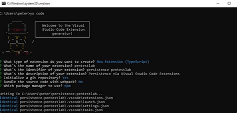Persistence Visual Studio Code Extensions Penetration Testing Lab