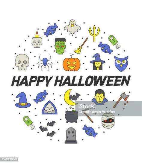 할로윈 서클 인포 그래픽 해피 할로윈 벡터 포스터 할로윈 배너 할로윈 배경 할로윈 파티 벡터 일러스트 레이션 Eps 10 10월에 대한 스톡 벡터 아트 및 기타 이미지