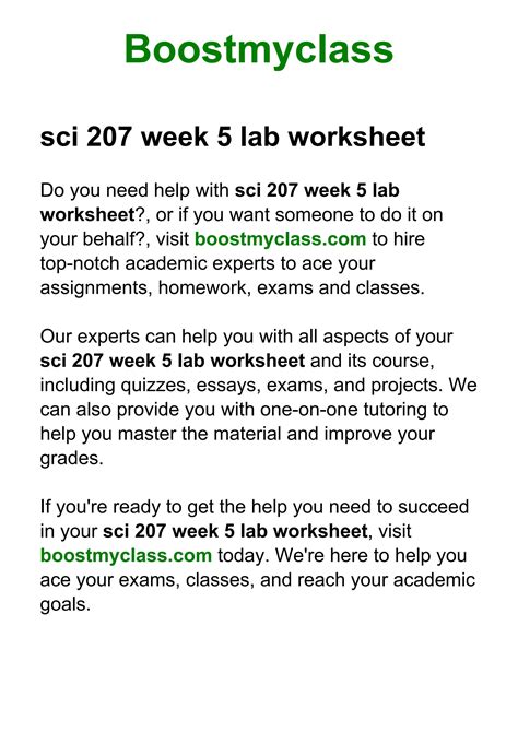 Sci 207 Week 5 Lab Worksheet By Boost My Class Issuu