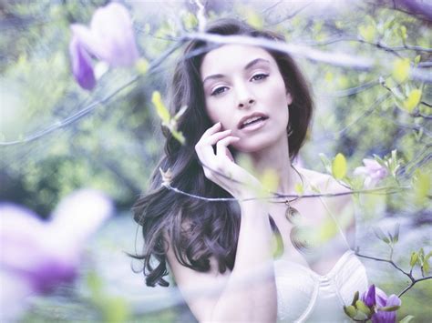 Wallpaper Sexy Girl Spring Tree X Picture Image