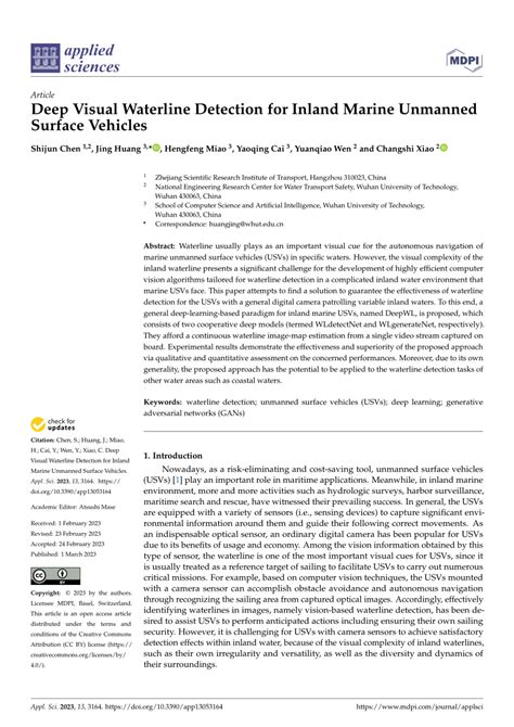 Pdf Deep Visual Waterline Detection For Inland Marine Unmanned Surface Vehicles
