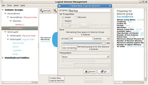 RHEL Administration Using The LVM Utility System Config Lvm