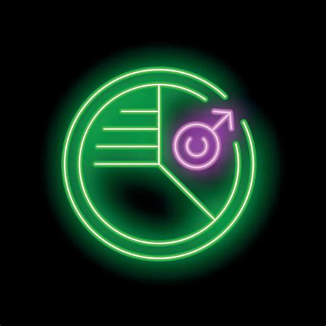 Neon Icon Of Pie Chart Showing Gender Statistics Vector Art At Vecteezy