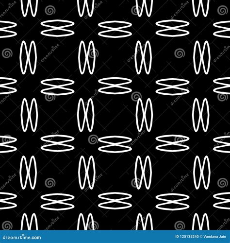 Black And White Seamless Curved Pattern Stock Vector Illustration Of Hand Black