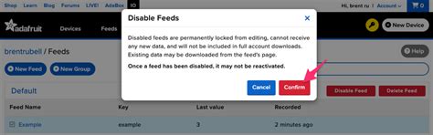 Disabling A Feed Adafruit Io Basics Feeds Adafruit Learning System