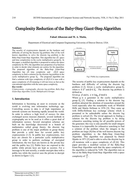 PDF Complexity Reduction Of The Baby Complexity Reduction Of The Baby Step Giant Step Giant