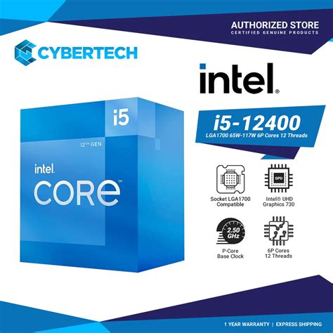 Intel Core I5 12400 Desktop Processor 18M Cache Up To 4 40 Ghz 12th Generation LGA1700 Shopee