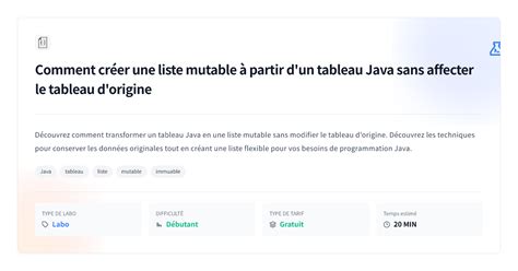 transformer un tableau java en liste mutable guide complet labex