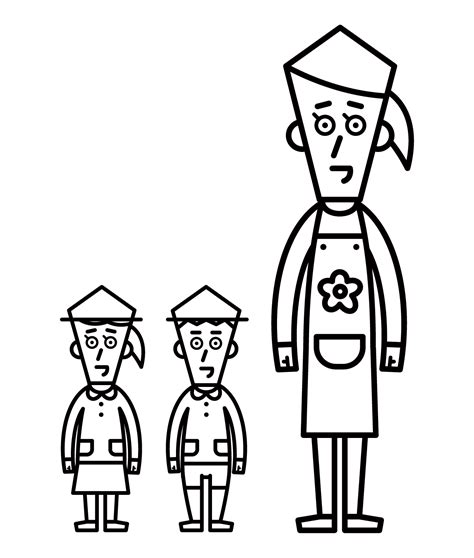 어린이와 보육 교사의 그림 여성 무료 일러스트 소재집 Kukukeke