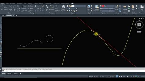 Tangent Of A Curve In Autocad Youtube