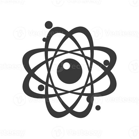 Ai Generated Silhouette Atom Symbol Black Color Only 40734894 Png
