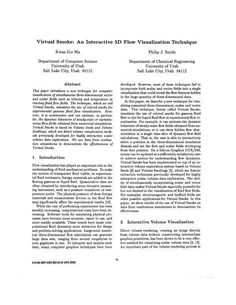 Pdf Virtual Smoke An Interactive 3d Flow Visualization Technique