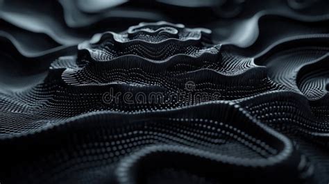 Abstract Black Textured Surface With Intricate Wavy Patterns And Raised Structures Creating A