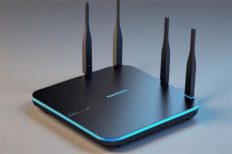 Isometric Wifi Router With Antennas Premium Ai Generated Image