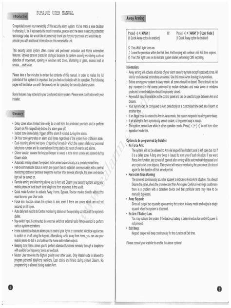 User Manual Supa 10e Alarm Pdf