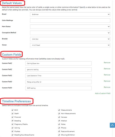 Customizing CattleMax Account Settings CattleMax Help