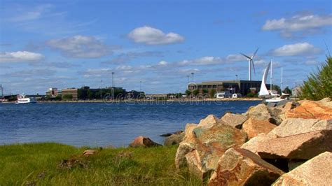Cape Cod Canal Wind Turbine 9 Stock Footage Video Of Generating