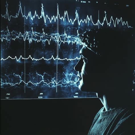 Eeg Readout Displaying Brain Wave Patterns And Abnormalities Premium