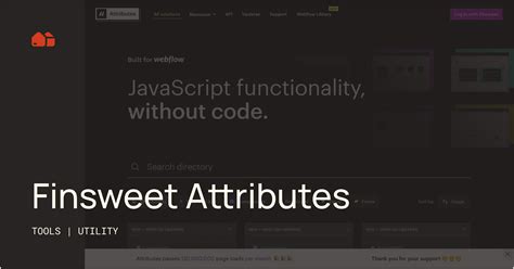 Finsweet Attributes Utility No Code Supply Co