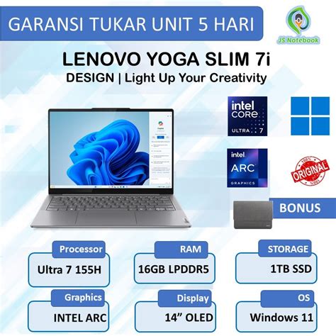 Jual Lenovo Yoga Slim 7i Intel Core Ultra 7 155h 16gb 1tb Ssd Win11 14