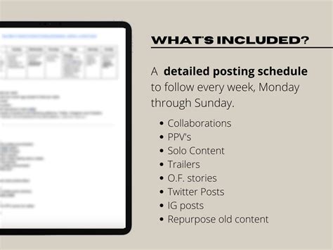 Adult Content Schedule Layout Perfect For Onlyfans Instagram Twitter And More Etsy