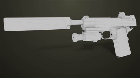 Pistol 07 Black Generic All Pbr Unity Ue Textures Included 3d Model