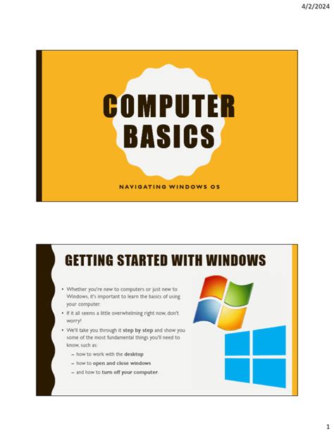computer basics navigating windows os powerpoint pdf window