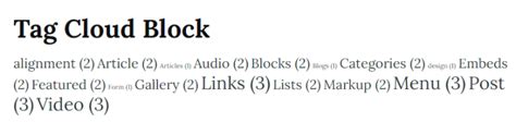 Tag Cloud Block Documentation WordPress Org