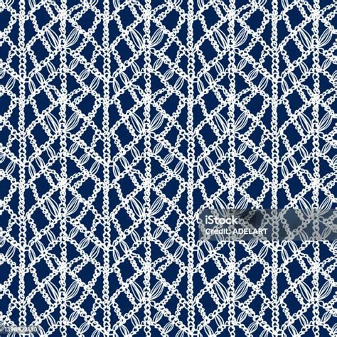 크로셰 뜨개질 패턴 뜨개질 질감 할머니 수제 레이스 마크라임 보호 스타일 원활한 배경 패션 또는 인테리어 패브릭 디자인을위한 벡터 일러스트레이션 마크라메에 대한 스톡 벡터