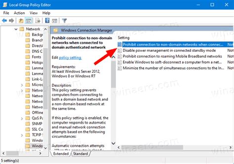 disable simultaneous connection to non domain and domain in windows 10