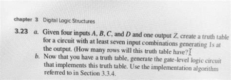 solved chapter 3 digital logic structures 3 23 a given four