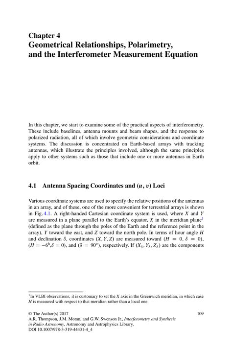 Pdf Geometrical Relationships Polarimetry And The Interferometer Measurement Equation