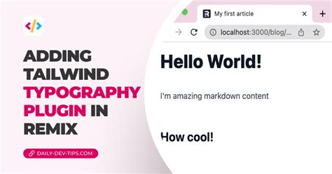 Adding Tailwind Typography Plugin In Remix