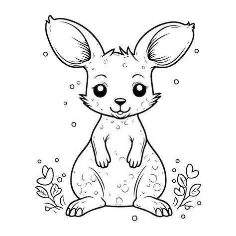 Premium Vector Cute Kangaroo Cartoon Vector Illustration For Coloring